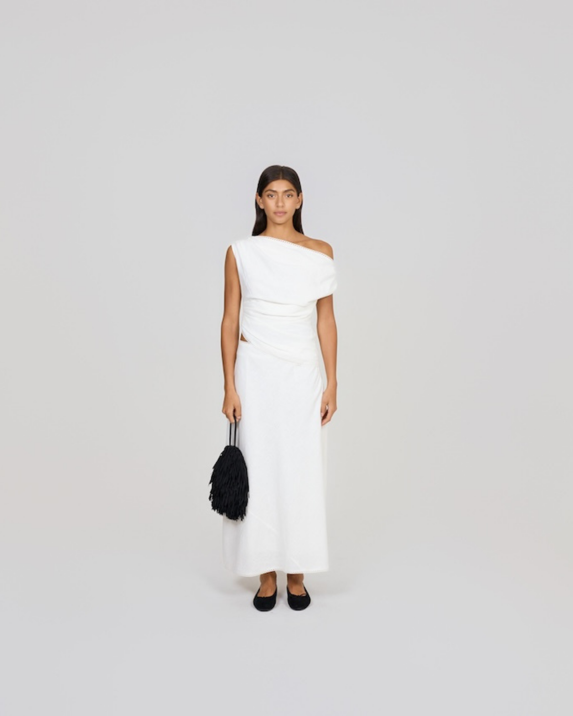 Katie One Shoulder Top in White – The Waiting Room